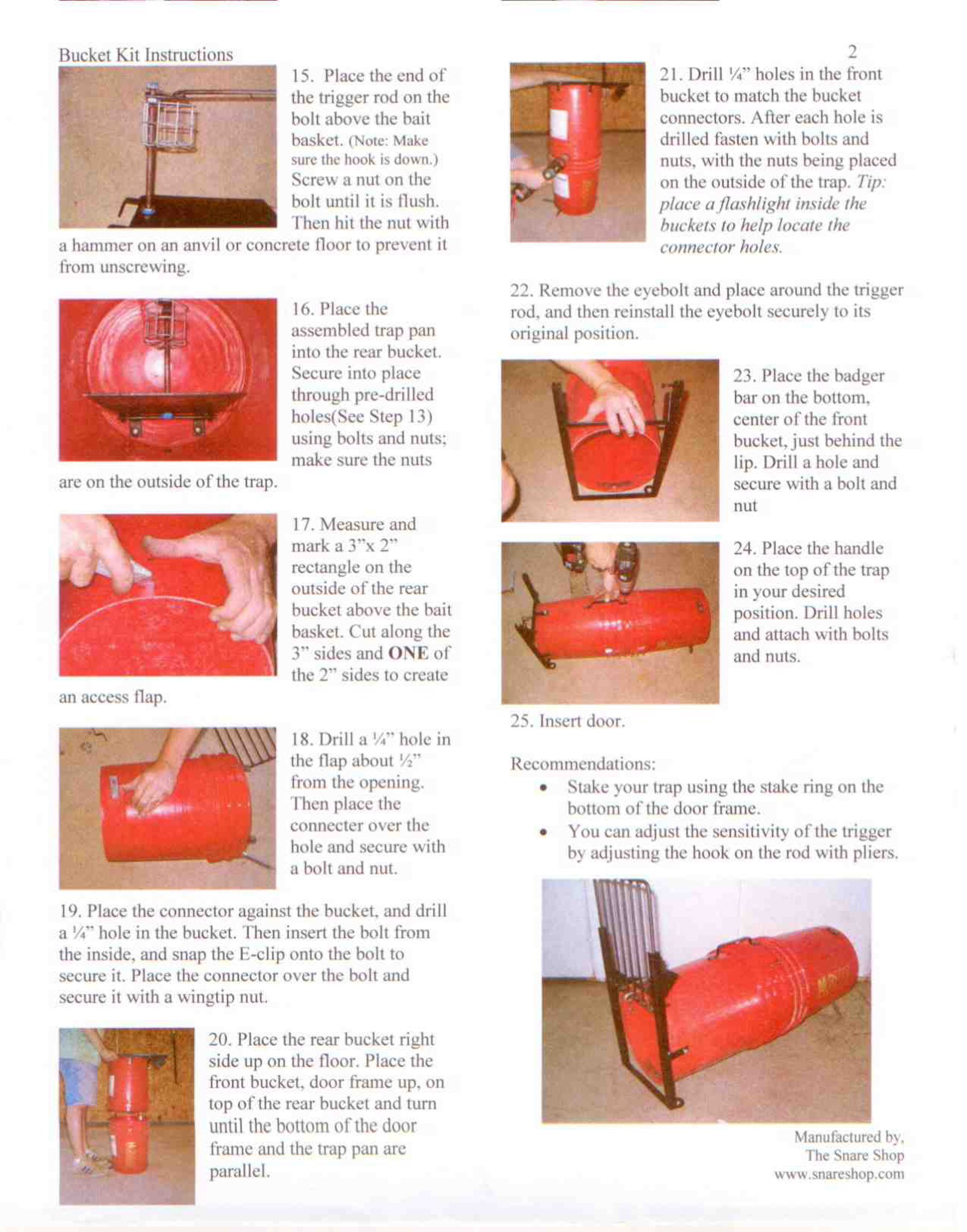 live bucket trap kits, live trap, the snare shop,-The Snare Shop