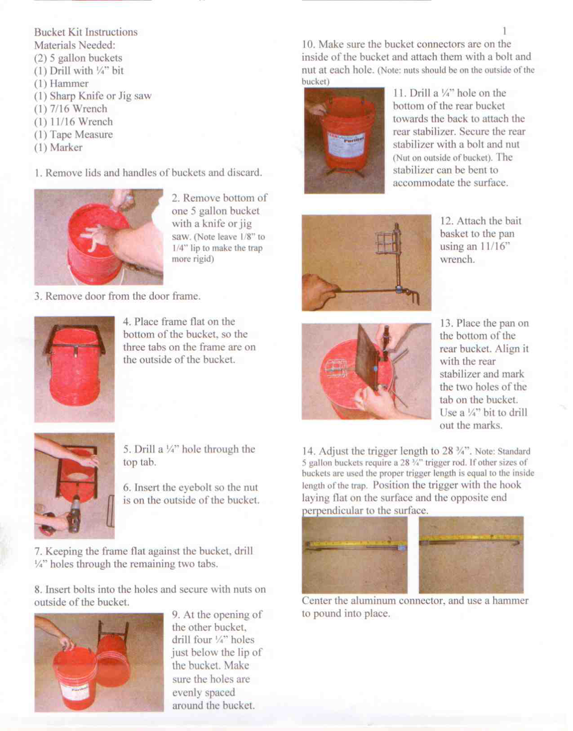 live bucket trap kits, live trap, the snare shop,-The Snare Shop