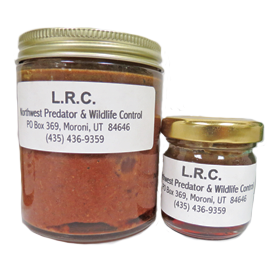 kellens, red label, predator bait, skunk, fox, coyote, gray-The Snare Shop